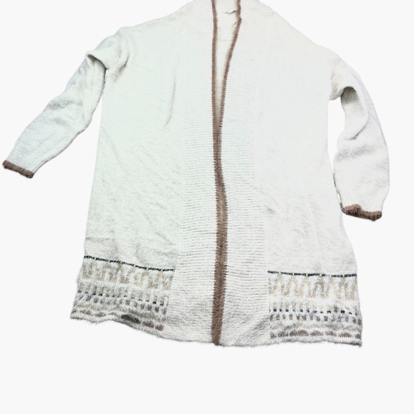 Mystree | Sweaters | Mystree Ivory Boho Medium Openfront Long Cardigan ...